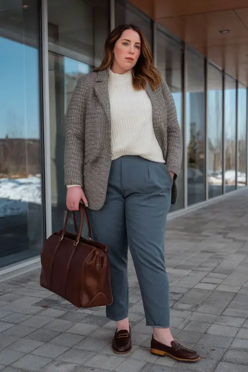 10 Winter Business Casual Outfits for Plus-size Women That Balance ...